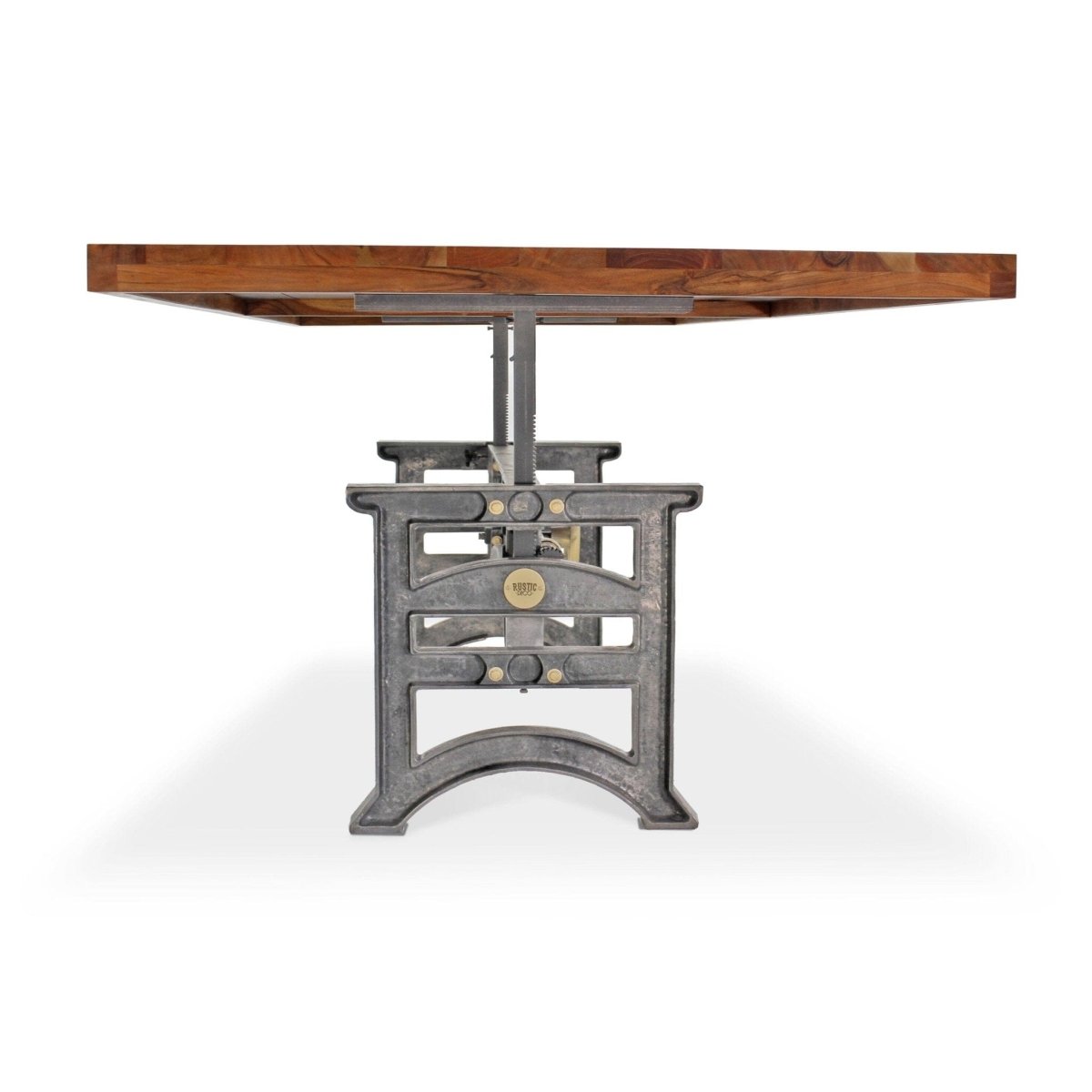 Harvester Industrial Communal Table - Iron Adjustable Base - Natural ...